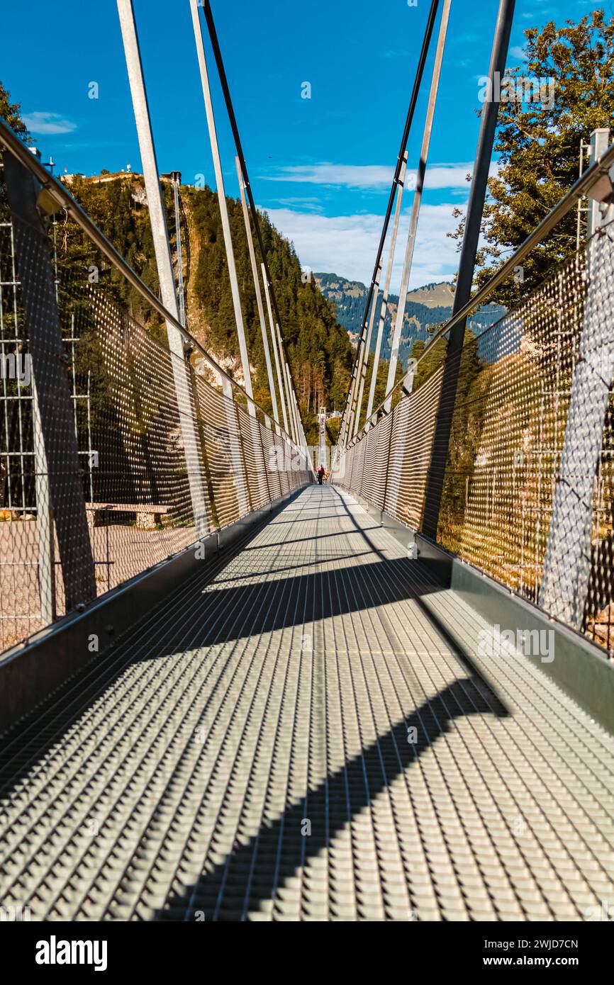 Geometric alpine summer view at the famous Highline 179 suspension ...