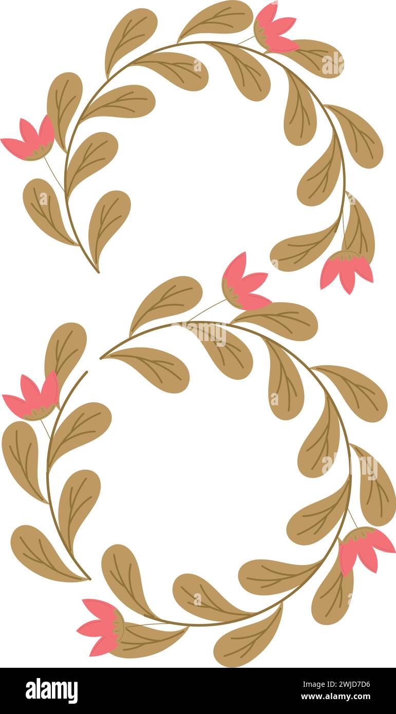 Abstract number 8 decorated with flowers Vector Stock Vector Image ...