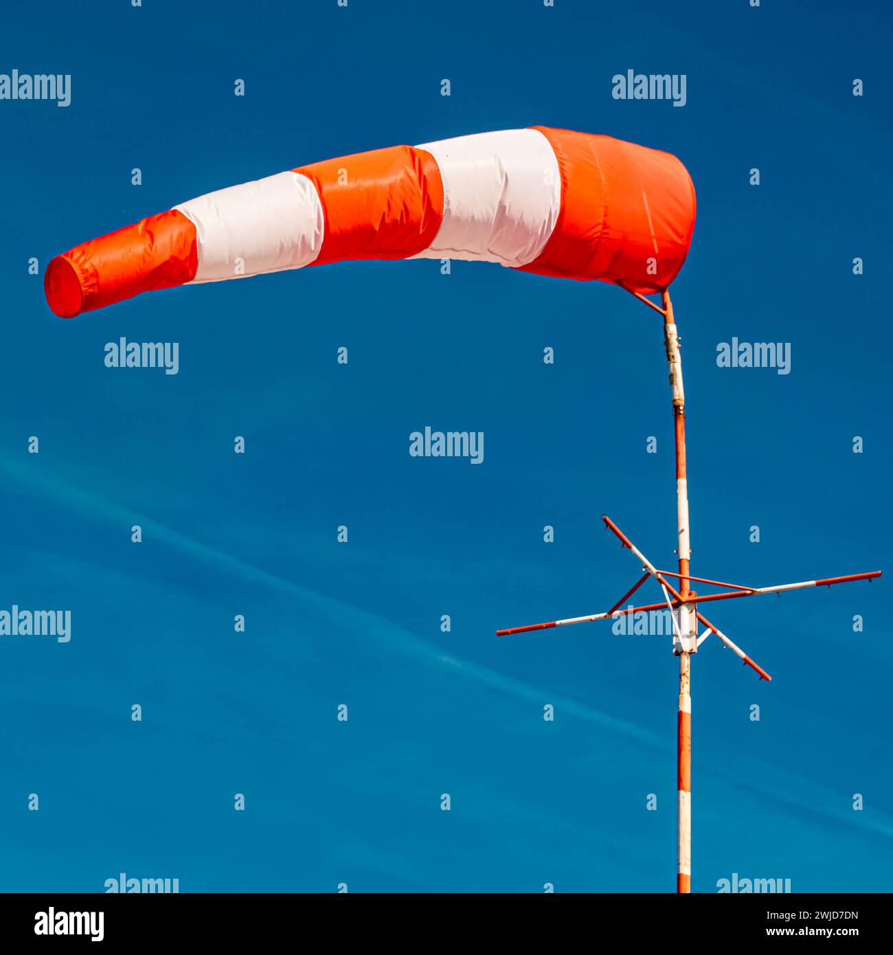 Details of a windsock at airport Straubing, Bavaria, Germany Flugplatz SR AV 002 Stock Photo - Alamy