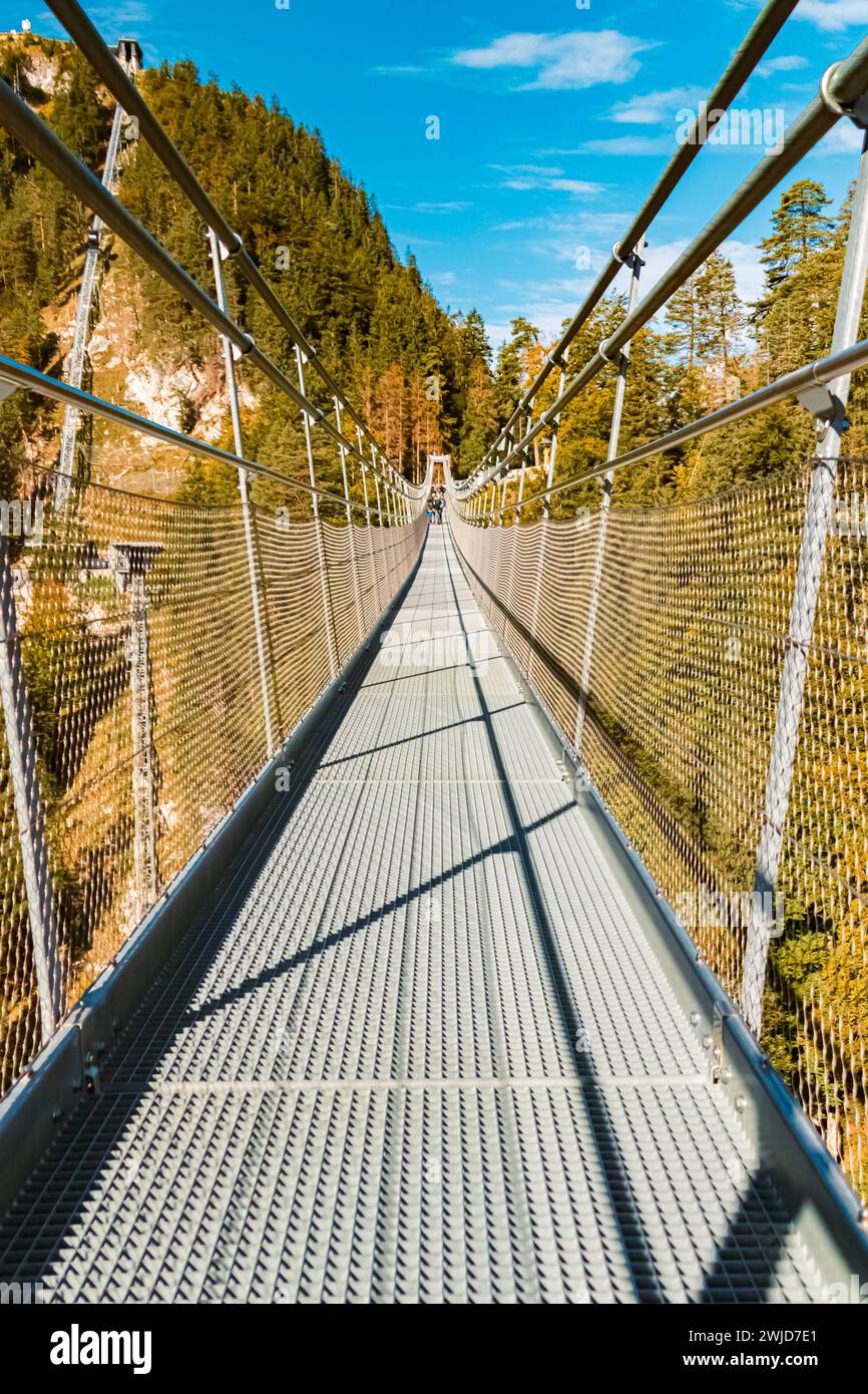Geometric alpine summer view at the famous Highline 179 suspension ...