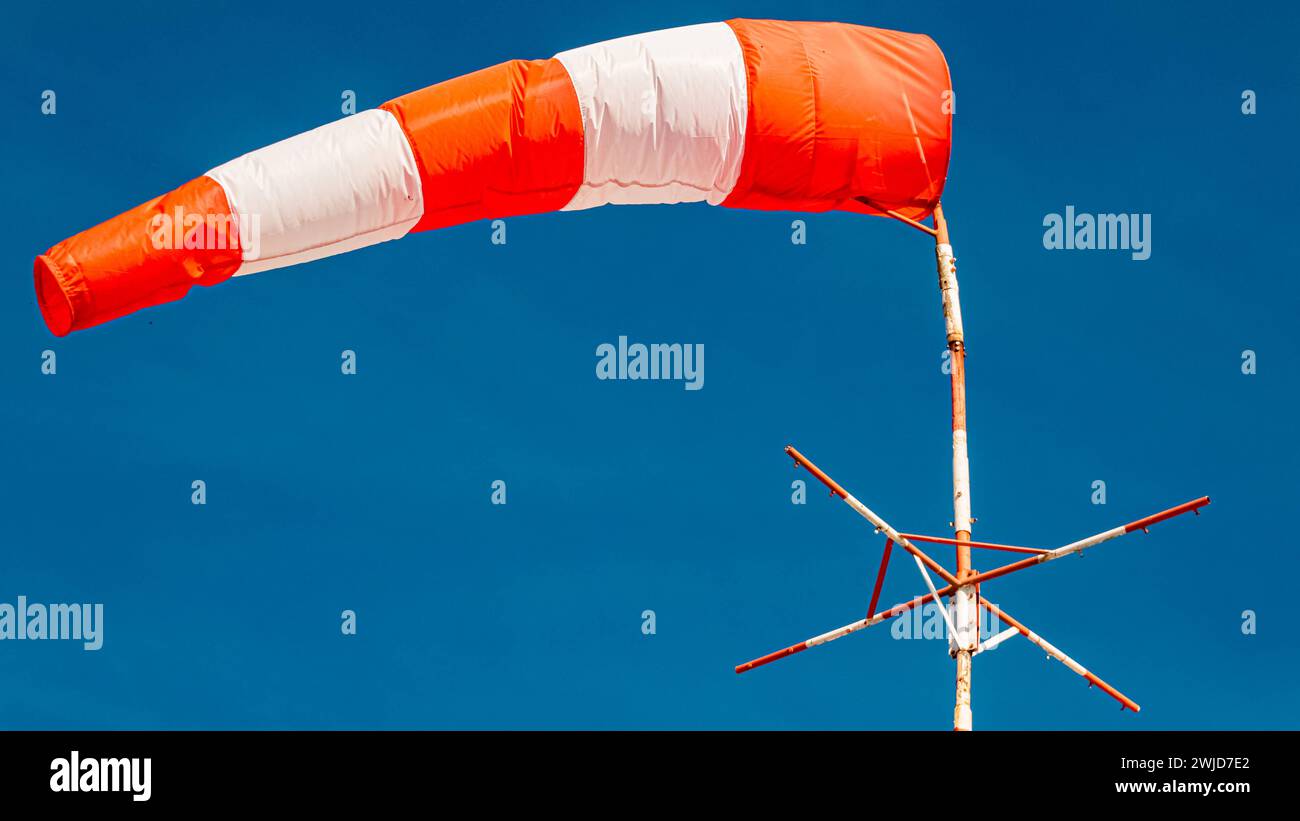 Details of a windsock at airport Straubing, Bavaria, Germany Flugplatz SR AV 003 Stock Photo - Alamy