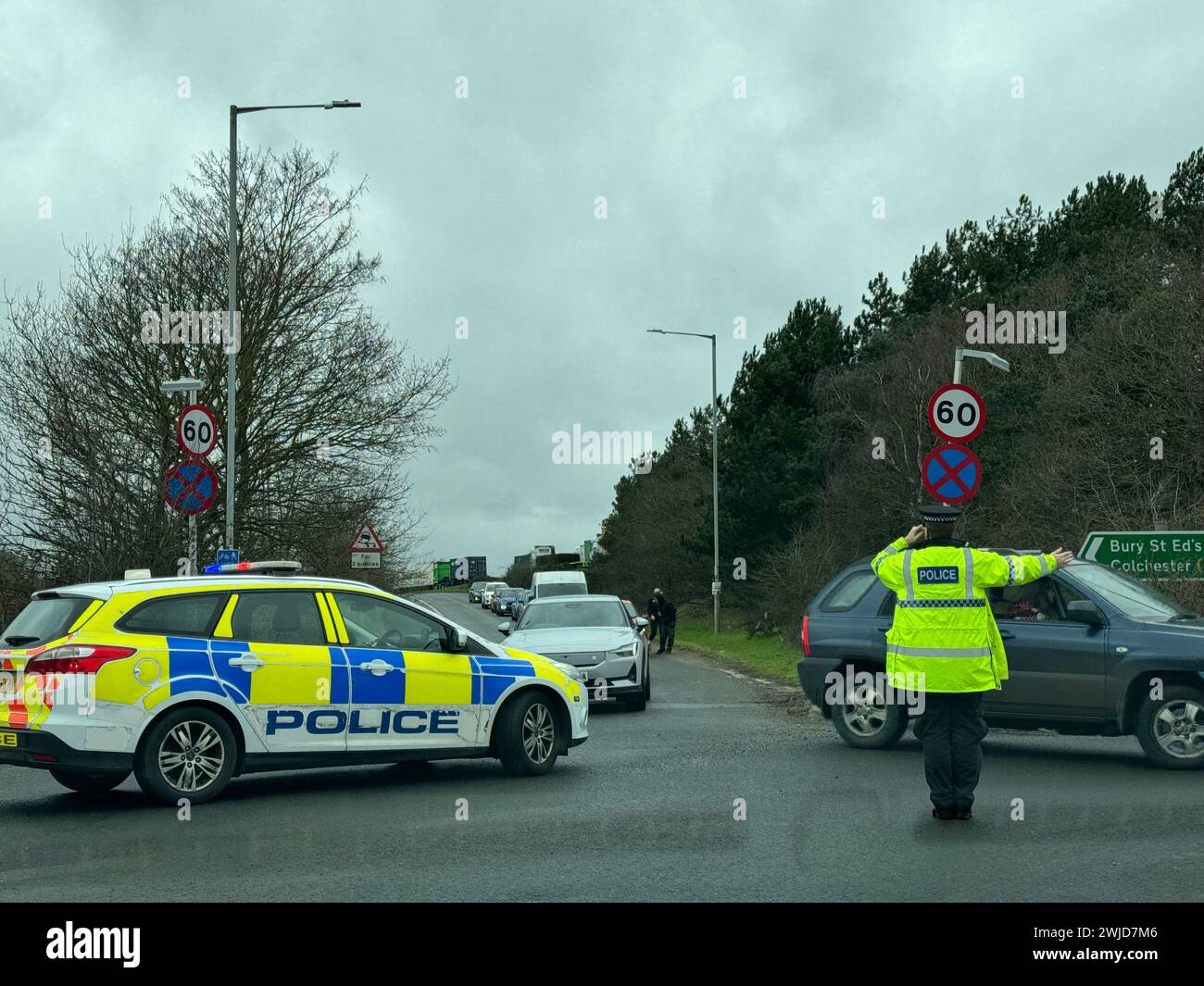 Ipswich, Suffolk - 14 February 2024 :Police direct traffiic away from ...