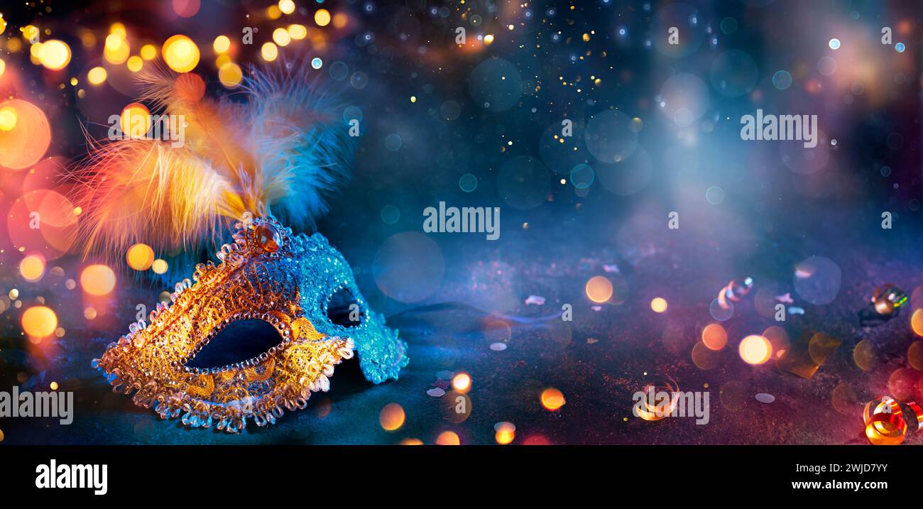 Carnival - Venetian Mask With Bokeh Lights - Masquerade Disguise With ...