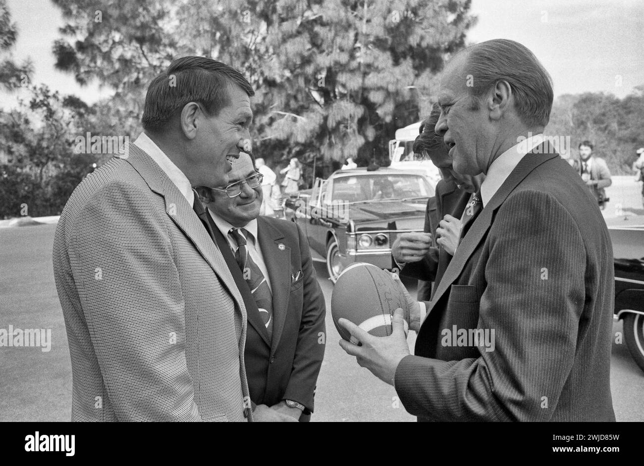 Former Baltimore Colts Quarterback Johnny Unitas Presenting a Signed ...