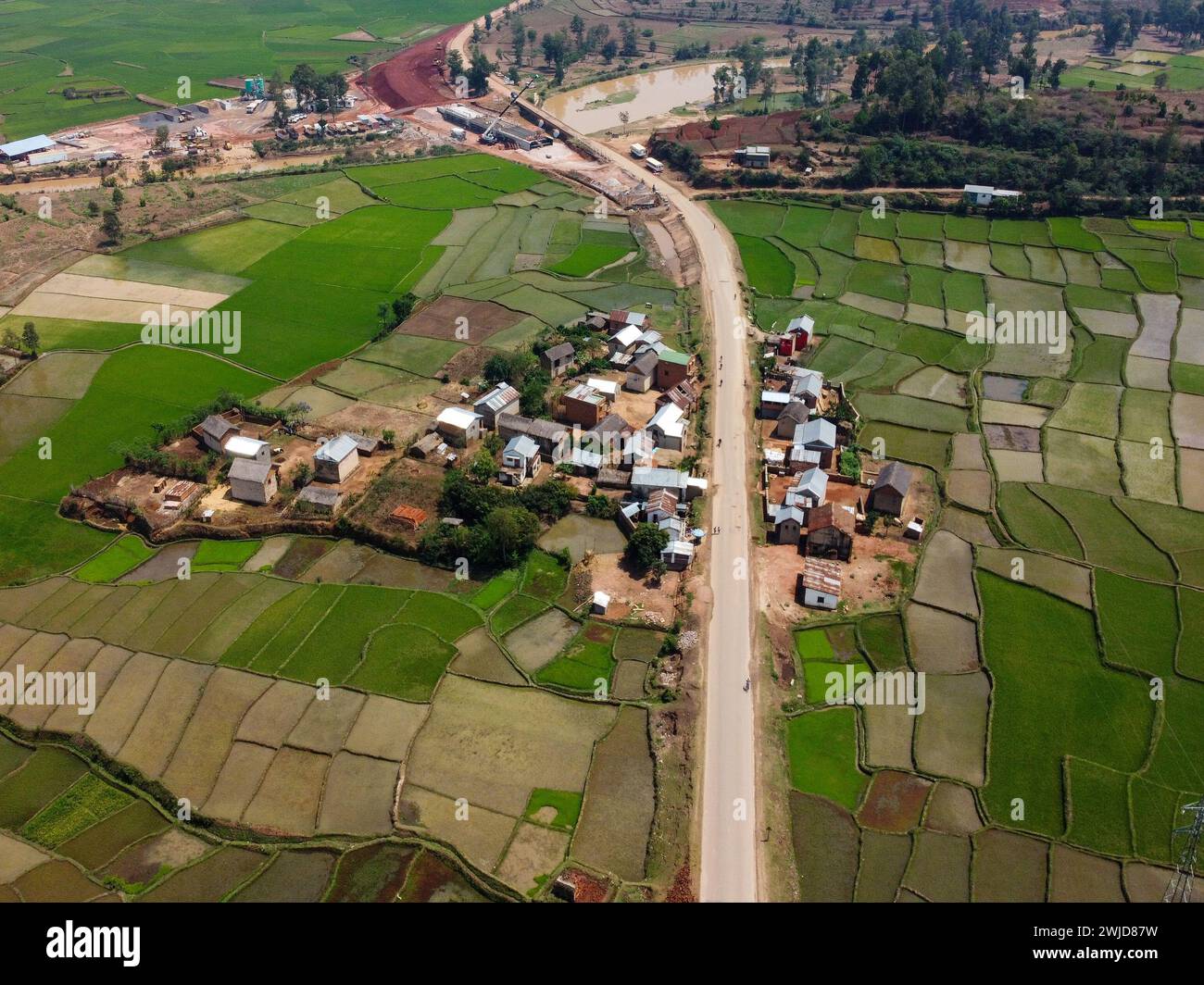 Panoramic village rice fields hi-res stock photography and images - Alamy