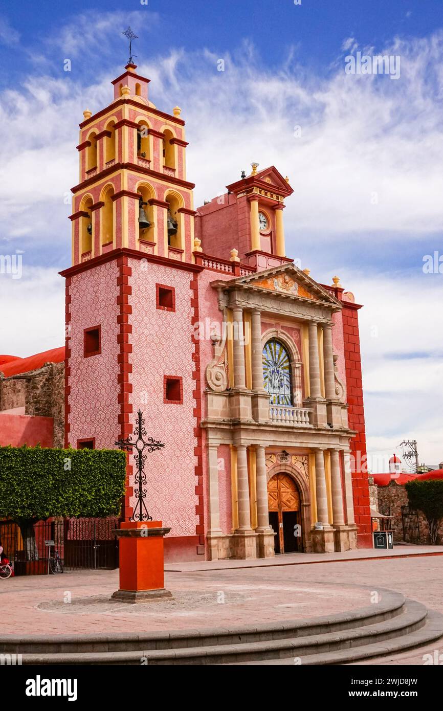 Façade of the Santa María de la Asunción parish church on Hidalgo ...