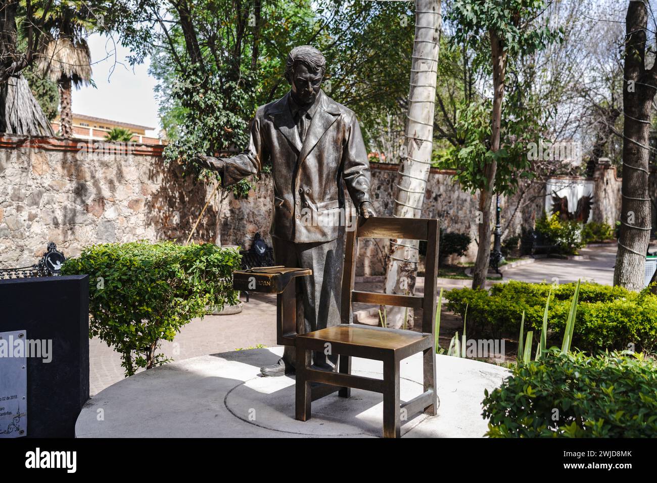 Statue dedicated to Mexican actor Mario Moreno, known by the stage name ...