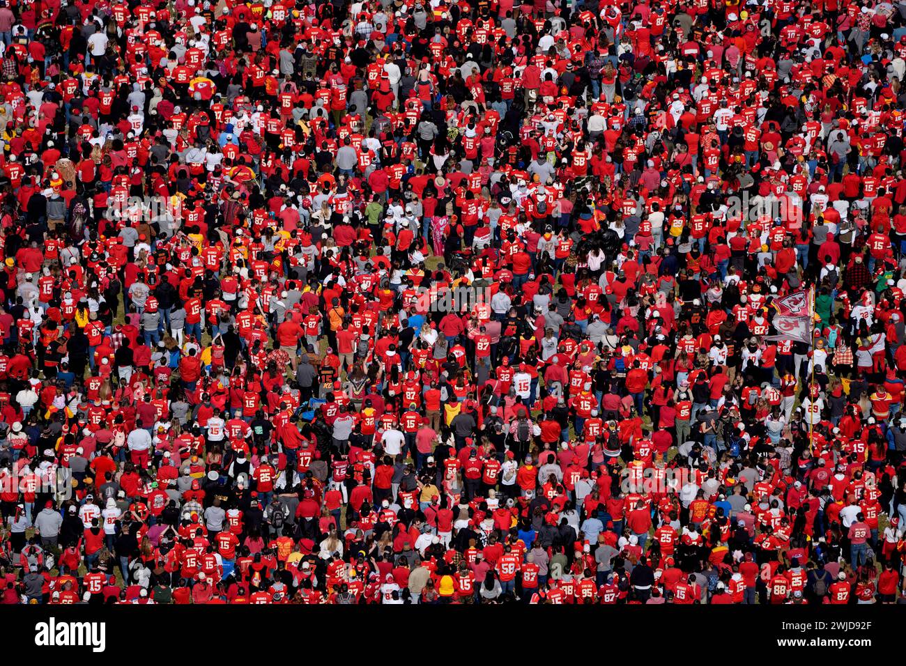 Fans watch as the Kansas City Chiefs celebrate during their victory ...