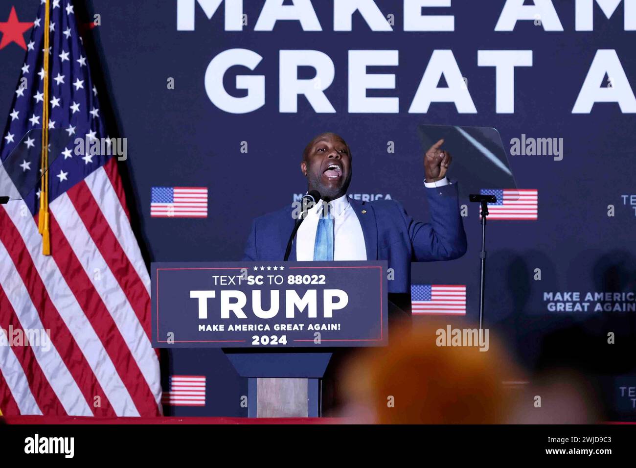 Sen. Tim Scott, R-S.C., speaks before Republican presidential candidate ...