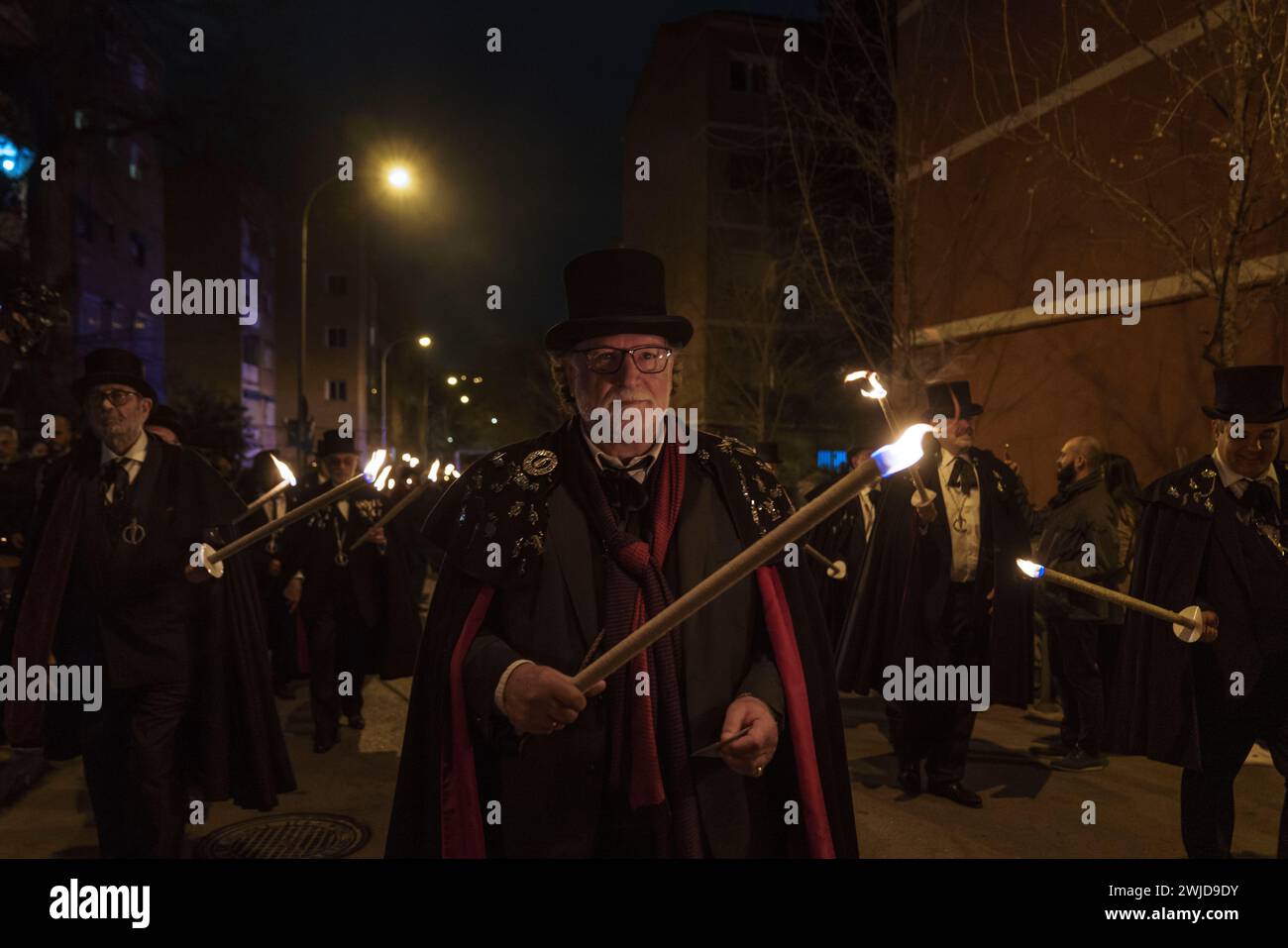 Madrid, Madrid, Spain. 14th Feb, 2024. Members of the brotherhood of ...