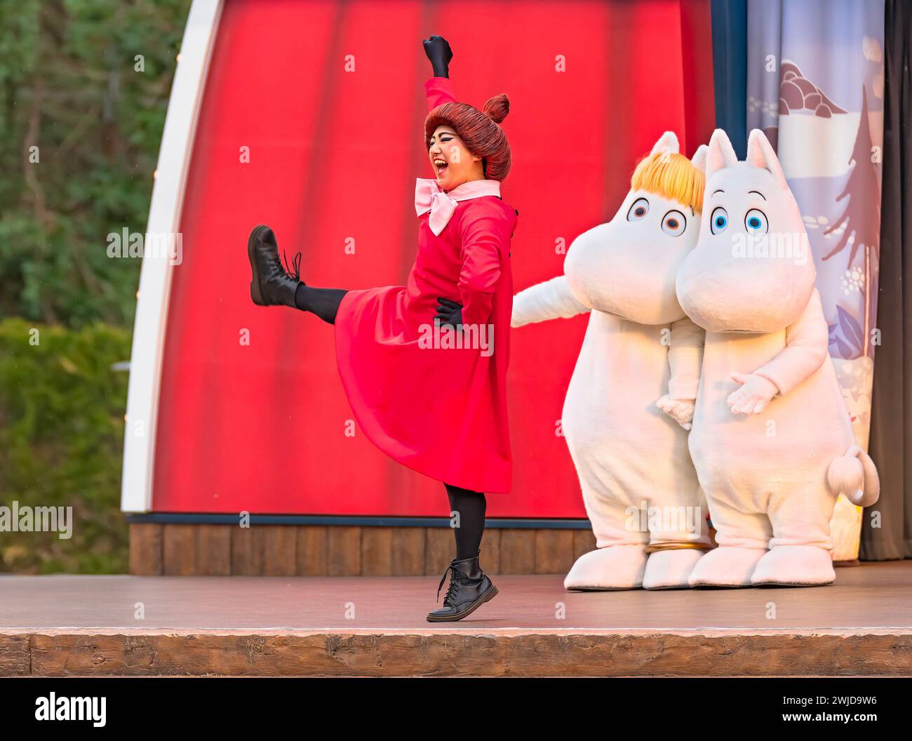 japan, saitama - march 26 2023: The cute Moomintroll and its girlfriend Snorkmaiden looking the ...