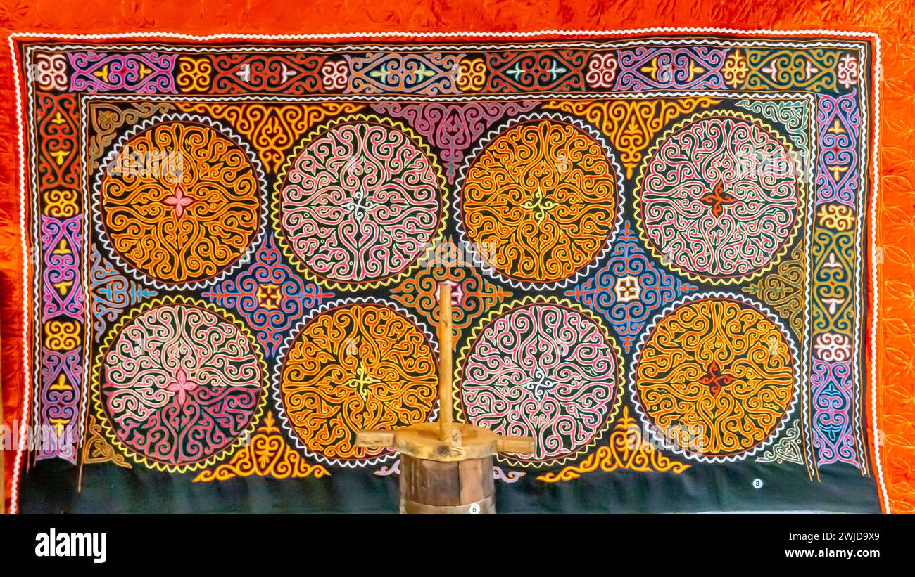 Mongolian Tush kyiz, Tushkyiz, Tuskyz -wall carpet, 1989 Stock Photo ...