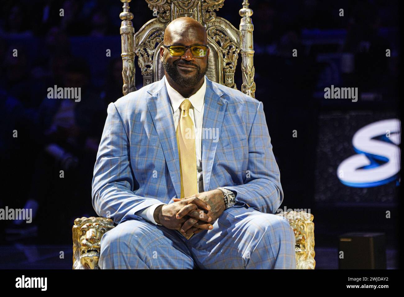 Orlando, Florida, USA, February 13, 2024, Shaquille O'Neal sitting for ...