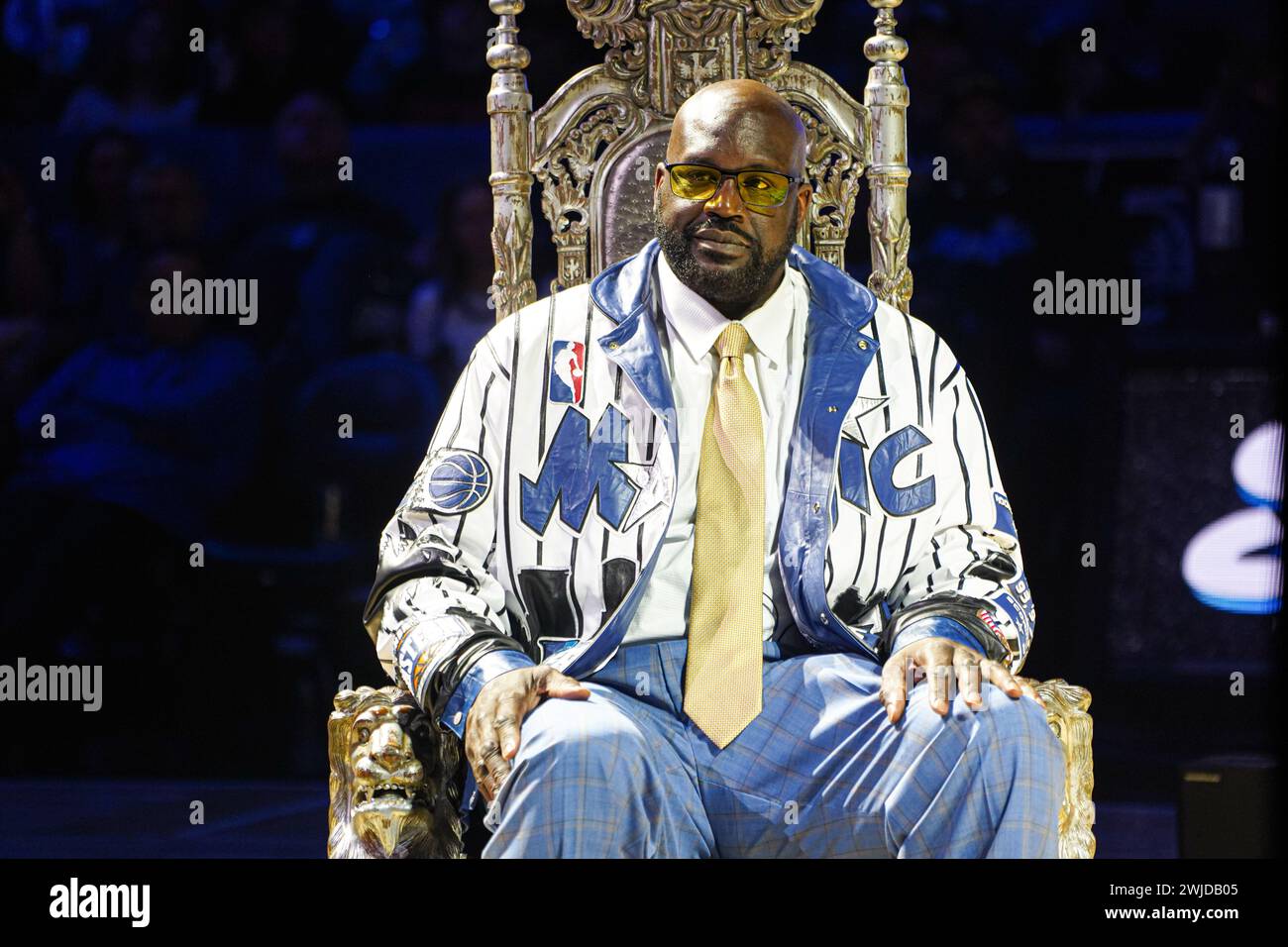 Orlando, Florida, USA, February 13, 2024, Shaquille O'Neal sitting for ...