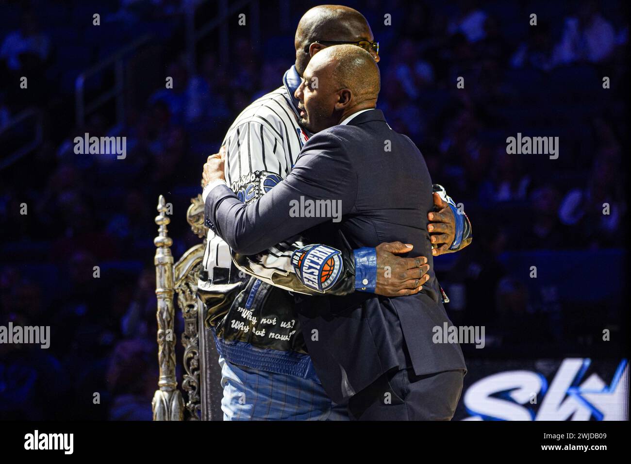 Orlando, Florida, USA, February 13, 2024, Penny Hardaway shares a hug ...