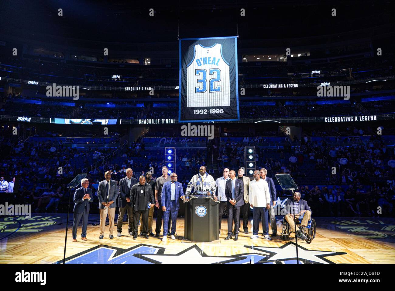 Orlando, Florida, USA, February 13, 2024, Shaquille O'Neal speaking ...