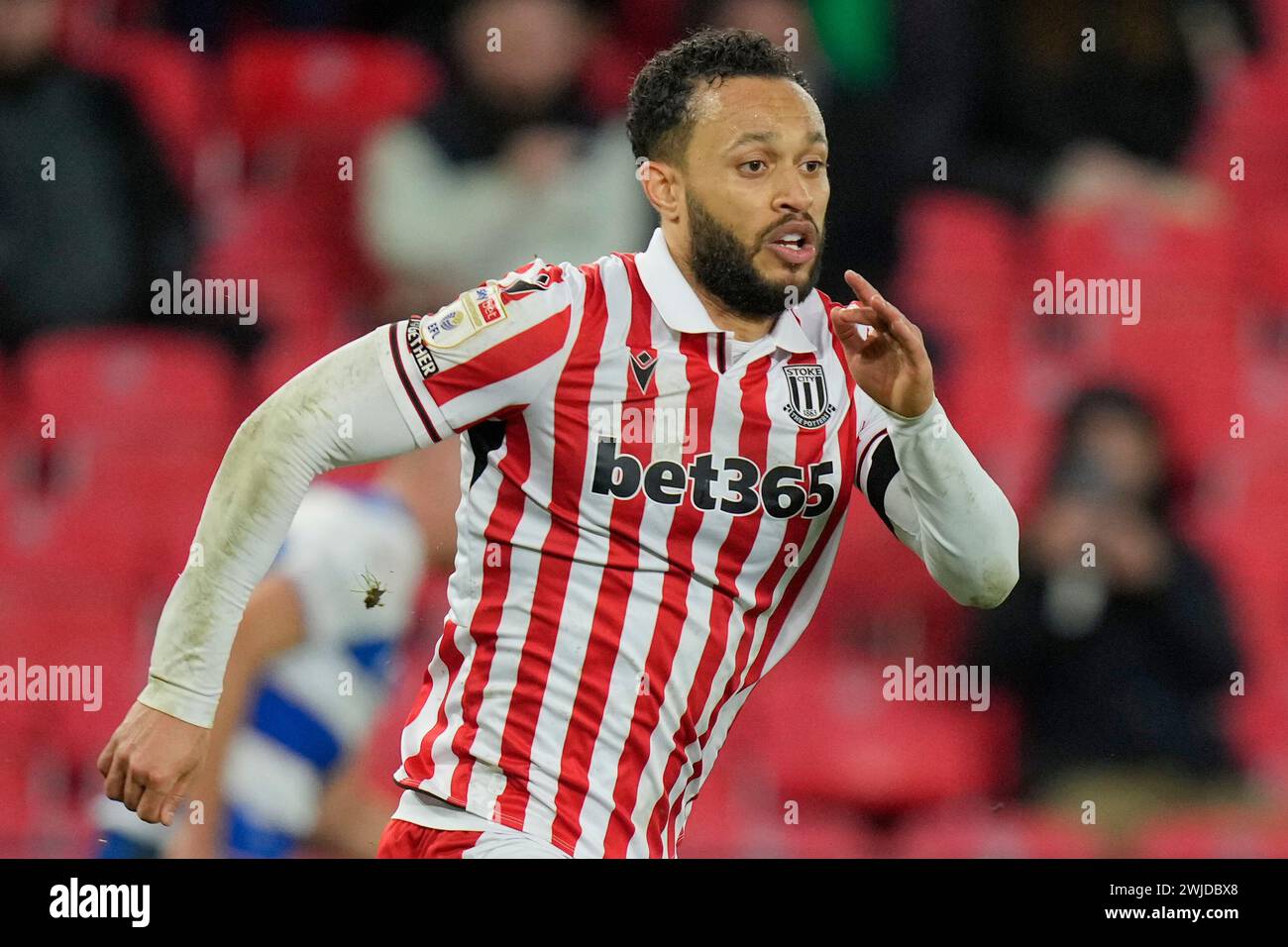 Stoke On Trent, UK. 14th Feb, 2024. Lewis Baker of Stoke City during ...