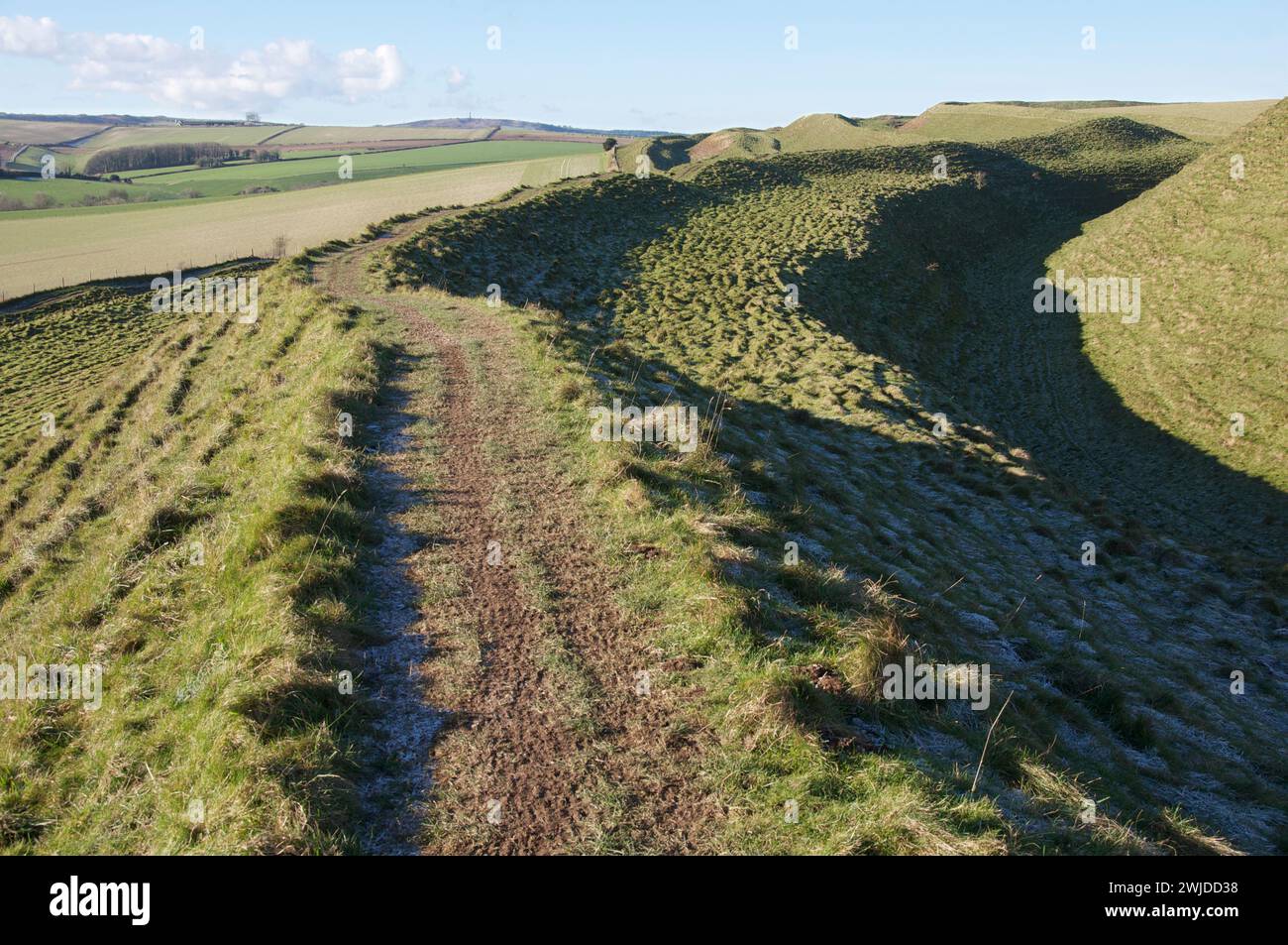Maiden Castle, near Dorchester in Dorset, is the largest Iron Age hill ...