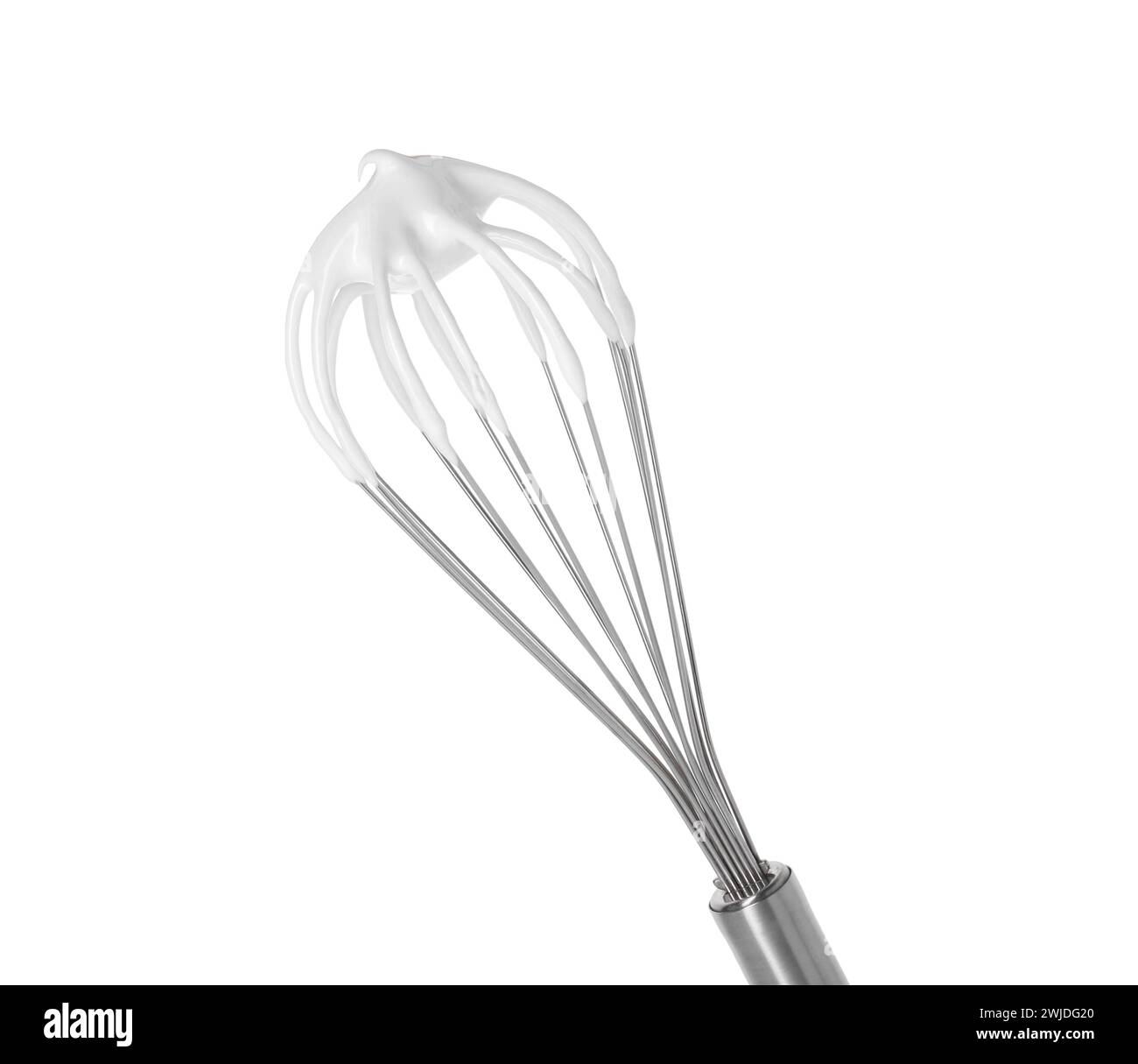 Whisk with whipped cream isolated on white Stock Photo - Alamy
