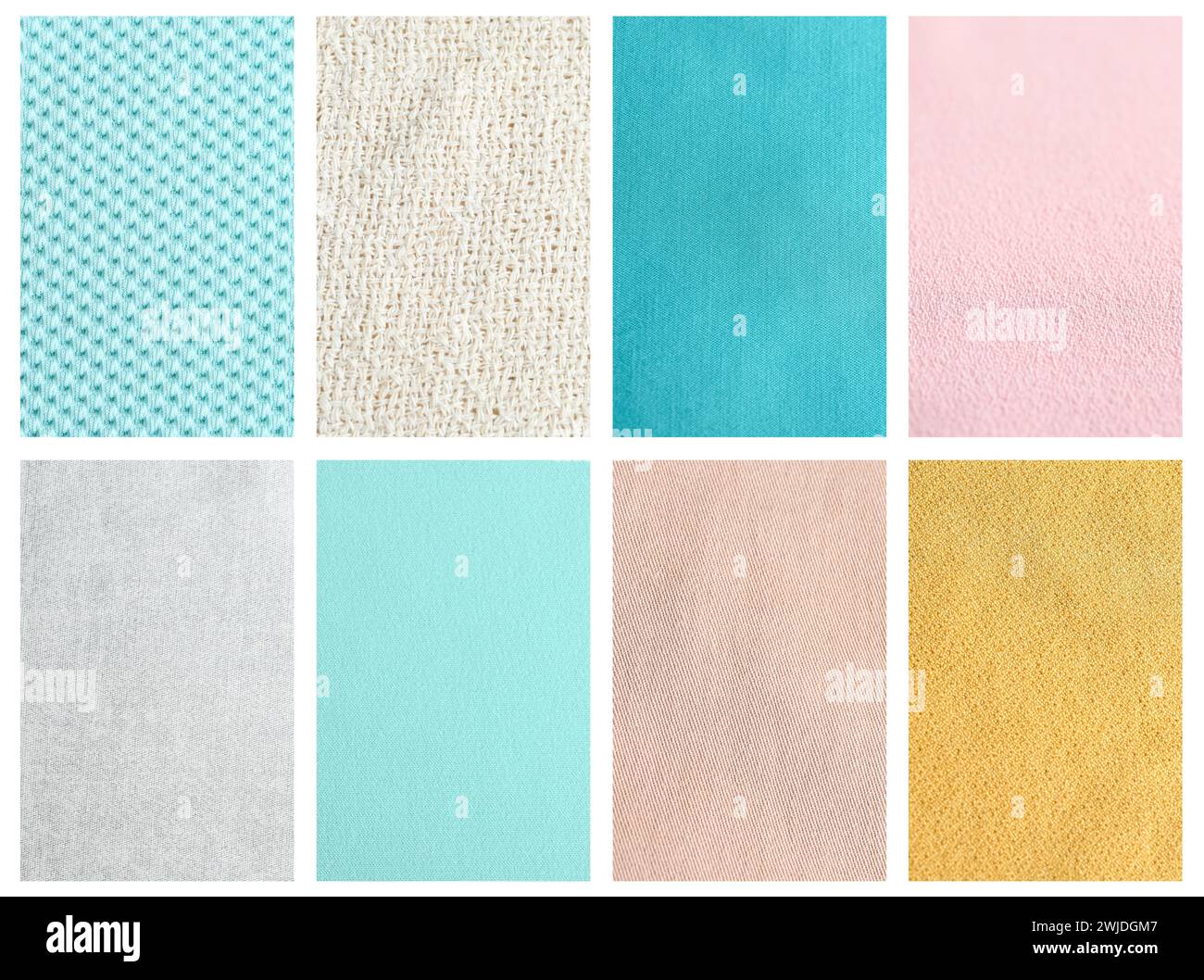 Textures of different colorful fabrics, top view Stock Photo - Alamy