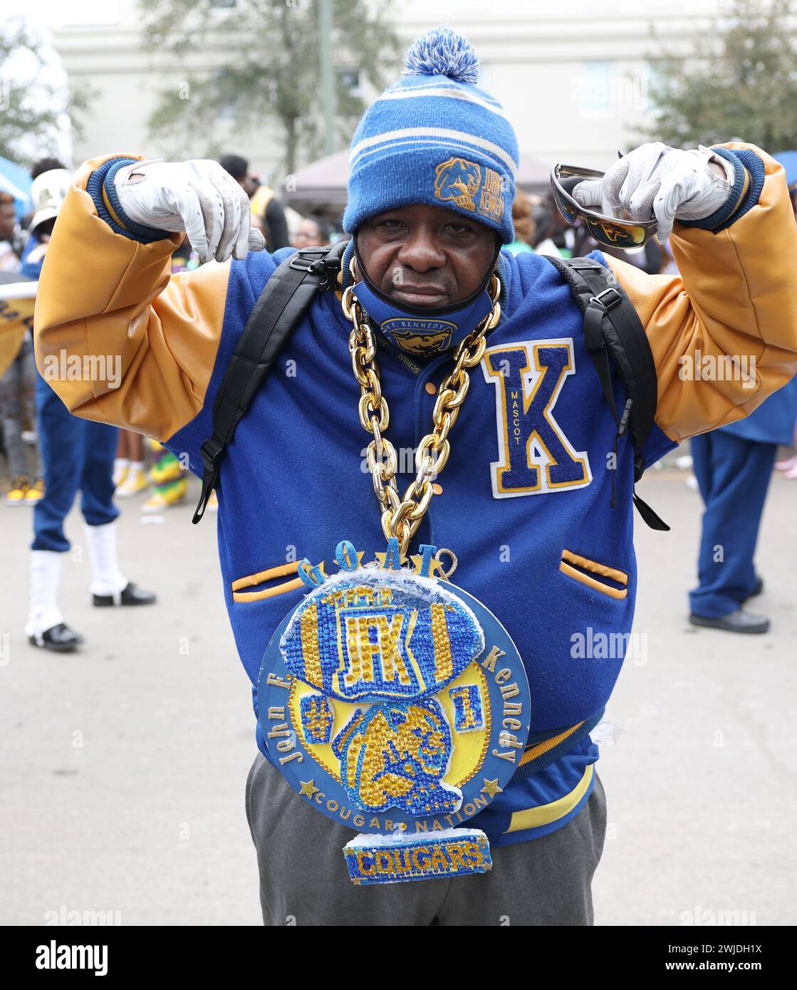 New Orleans, USA. 13th Feb, 2024. A band chaperone for the John F ...