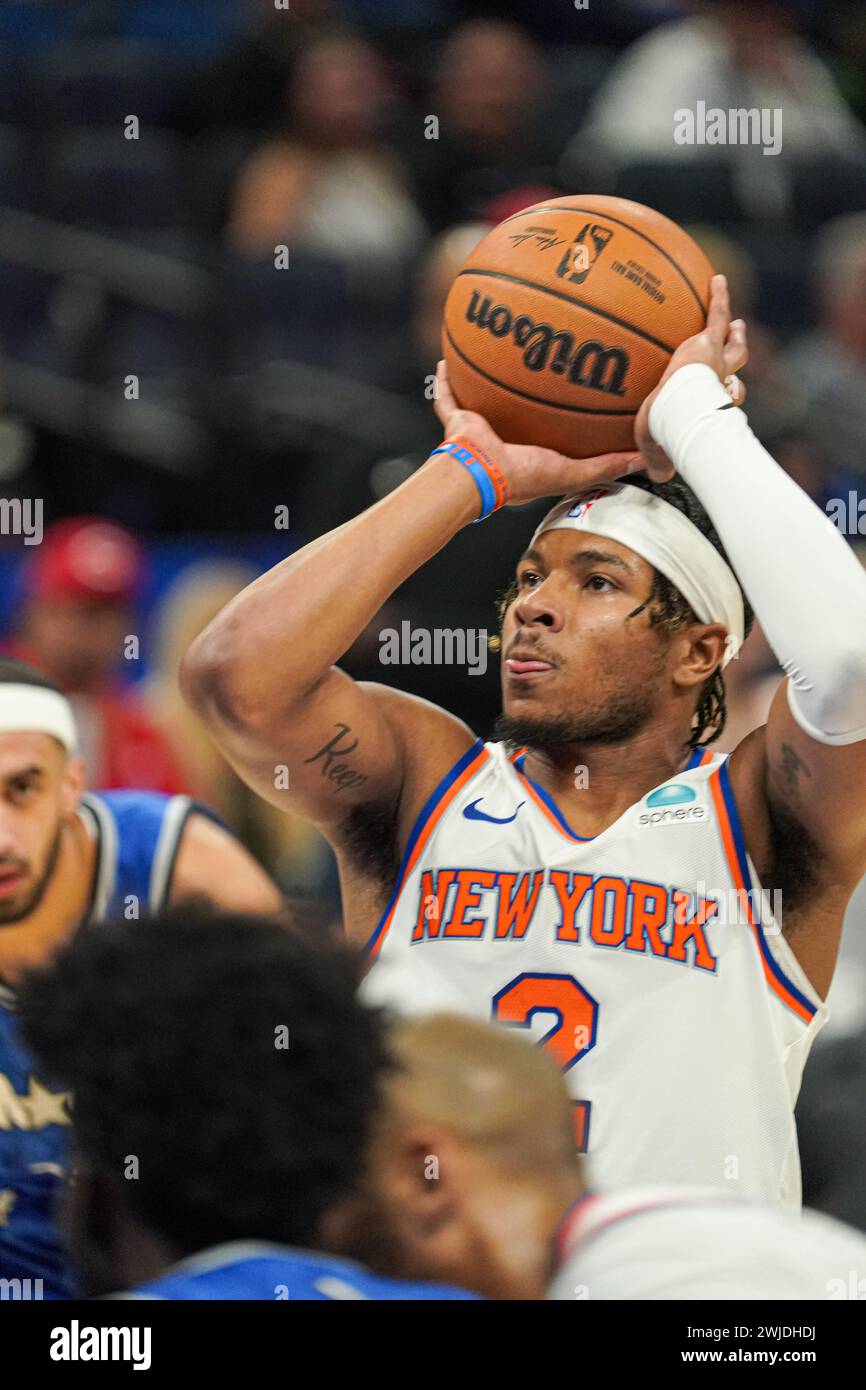 Orlando, Florida, USA, February 14, 2024, New York Knicks guard Miles ...
