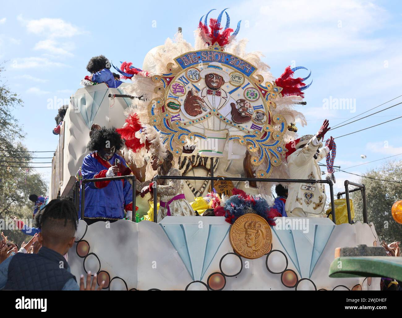 New Orleans, USA. 13th Feb, 2024. The Big Shot float passes through ...
