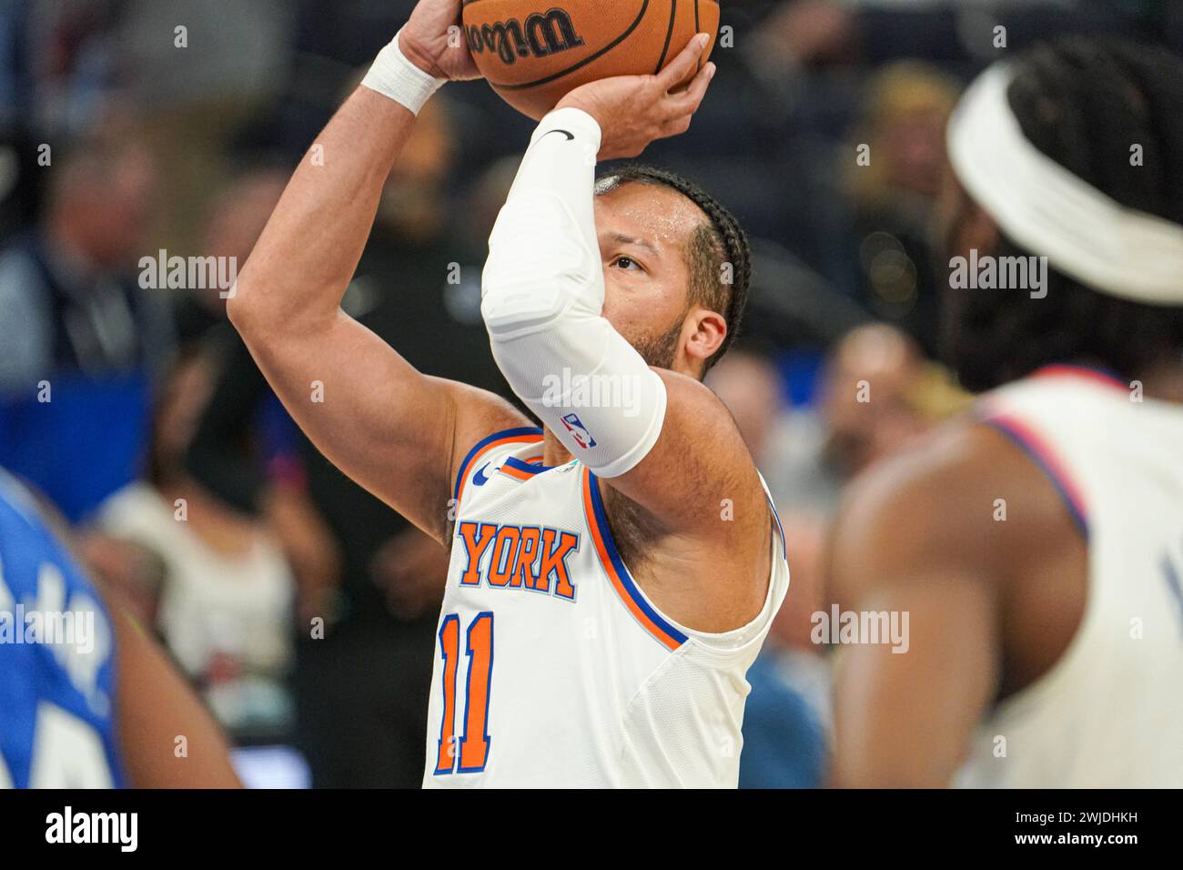 Orlando, Florida, USA, February 14, 2024, New York Knicks guard Jalen ...