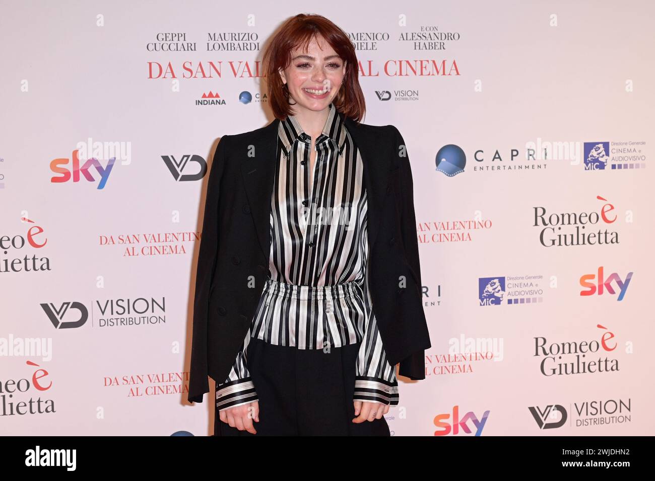 Rome, Italy. 14th Feb, 2024. Serena De Ferrari attends the red carpet ...