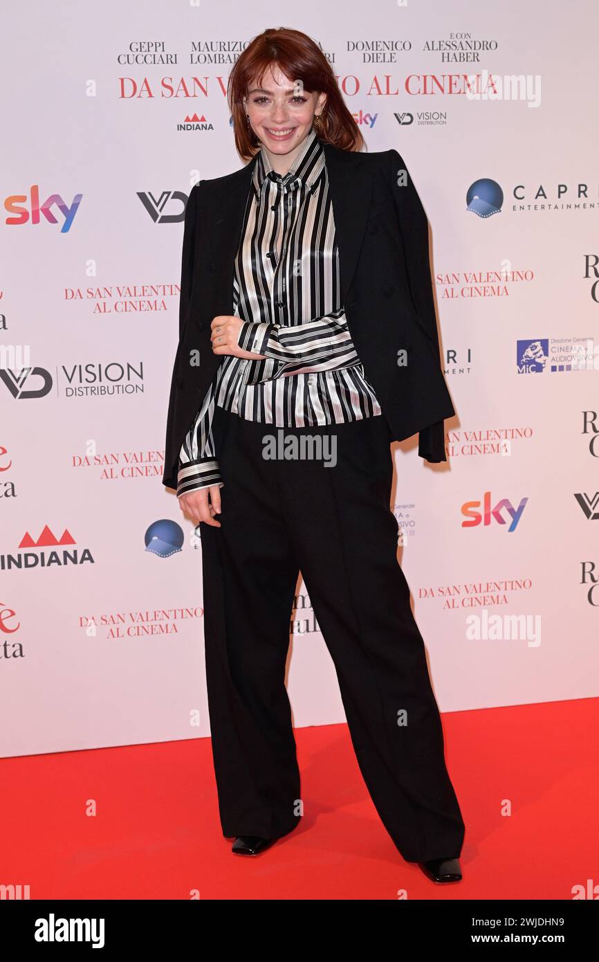 Rome, Italy. 14th Feb, 2024. Serena De Ferrari attends the red carpet ...