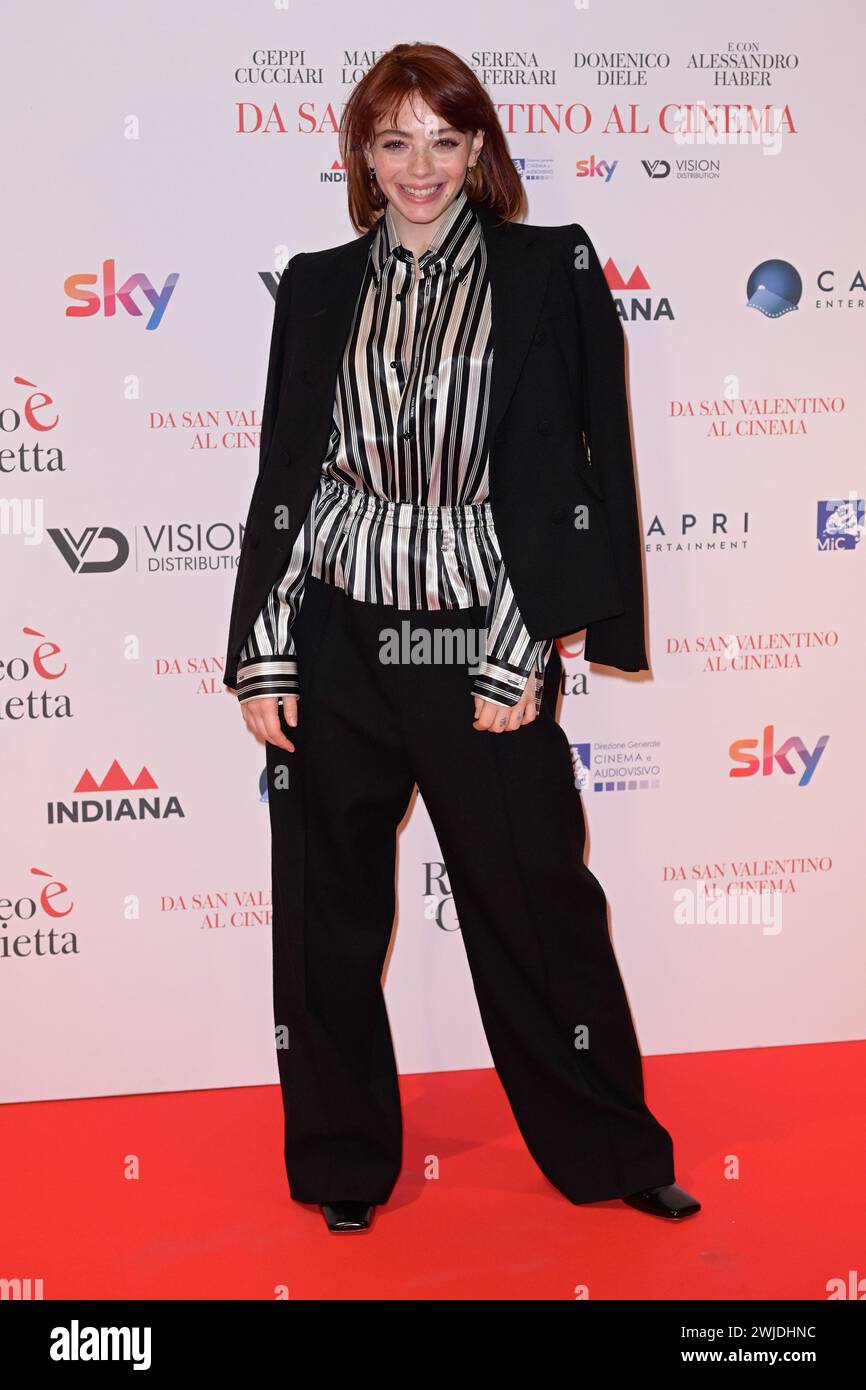 Rome, Italy. 14th Feb, 2024. Serena De Ferrari attends the red carpet ...