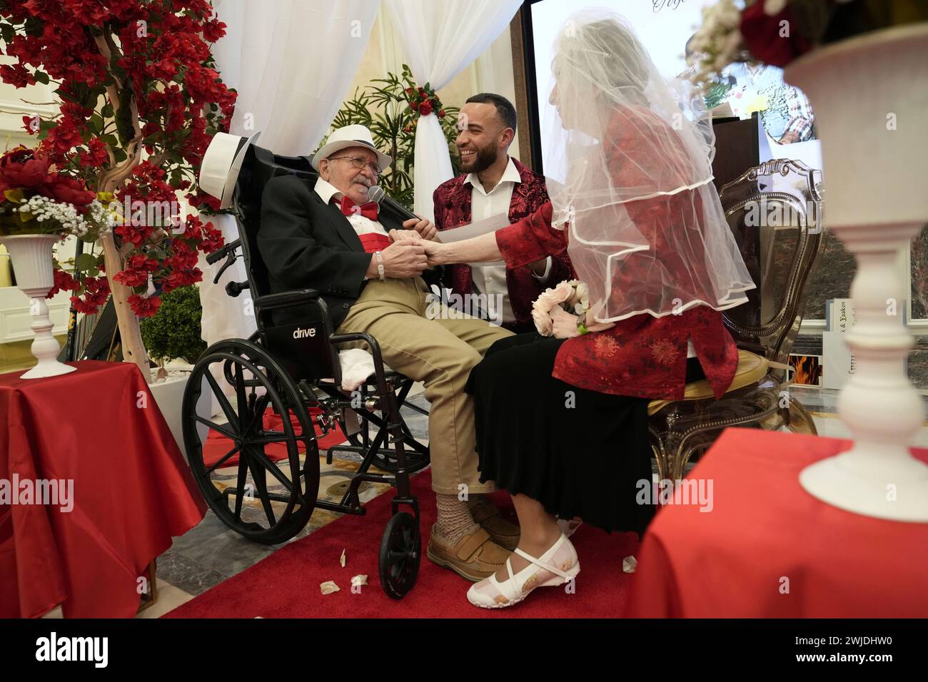 Calogero LoBue, left, reaffirms his commitment to his wife of 49 years ...