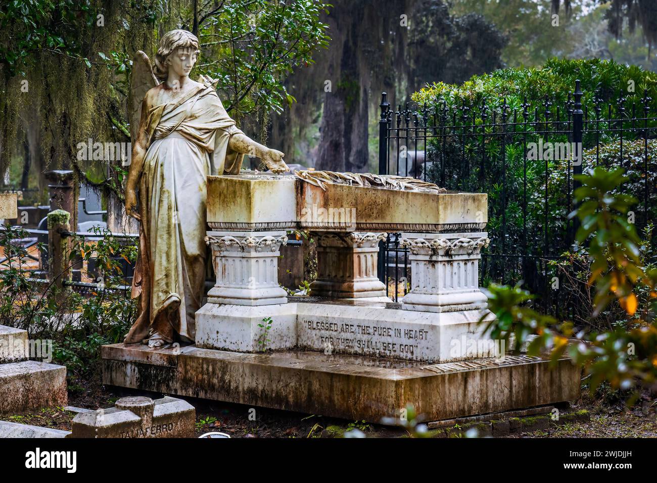 Savannah, GA, USA - 12-26-2023: Taliaferro Angel monument at ...