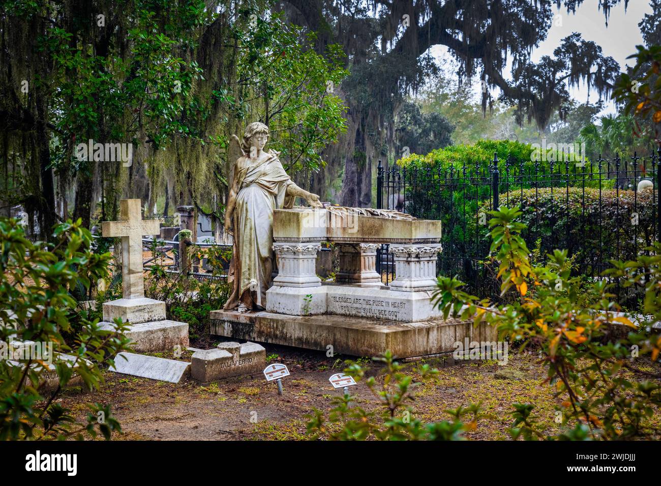 Savannah, GA, USA - 12-26-2023: Taliaferro Angel monument at ...