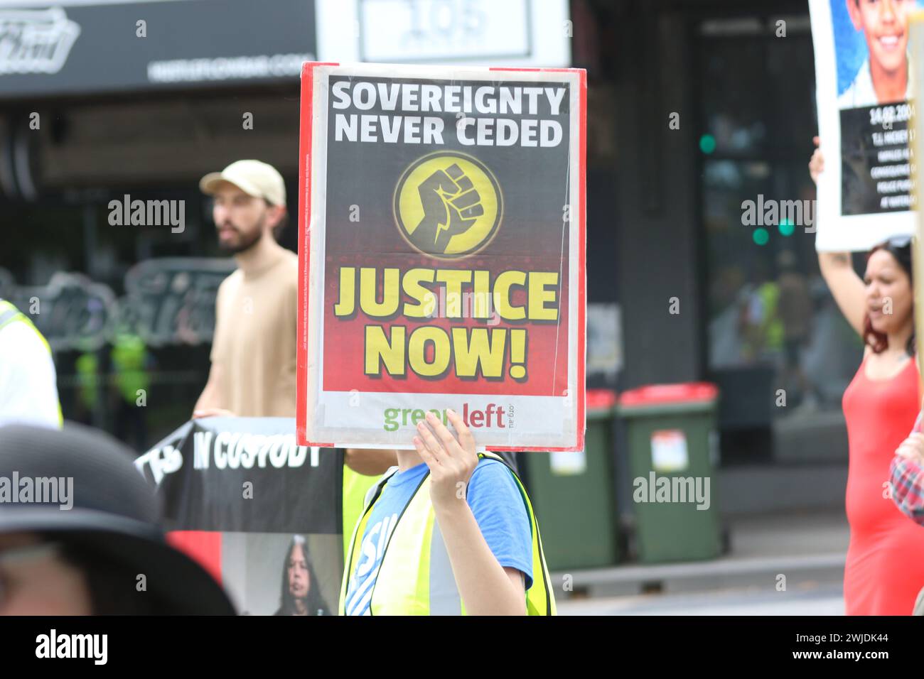 Sydney, Australia. 14 February 2024. Supporters assembled in Waterloo ...