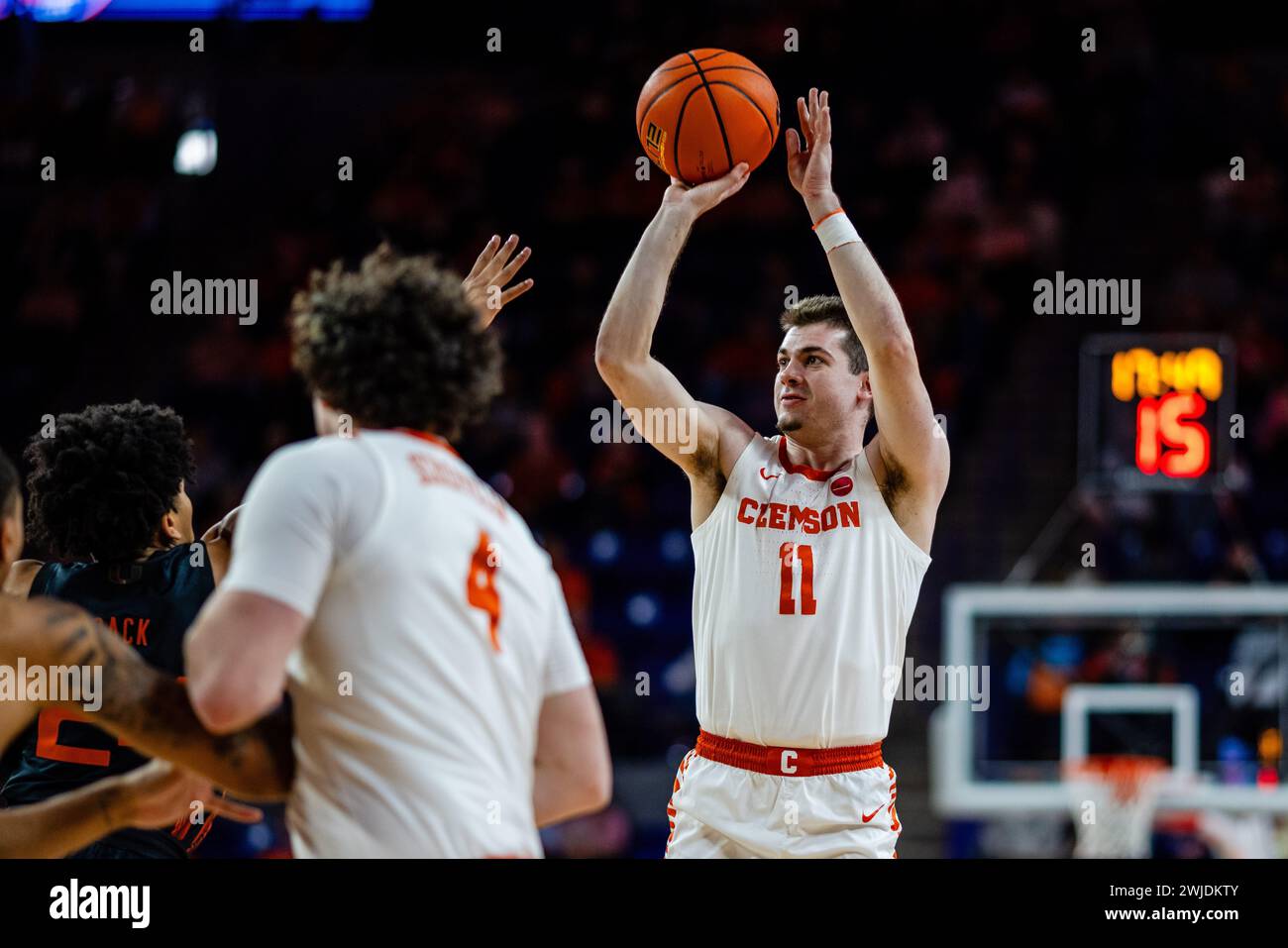 Clemson, SC, USA. 14th Feb, 2024. Clemson Tigers guard Joseph Girard ...