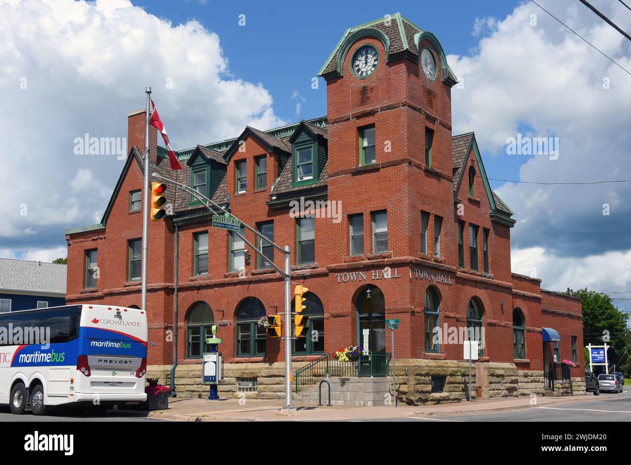 Antigonish, Canada The Antigonish Town Hall with street sign in Gaelic ...