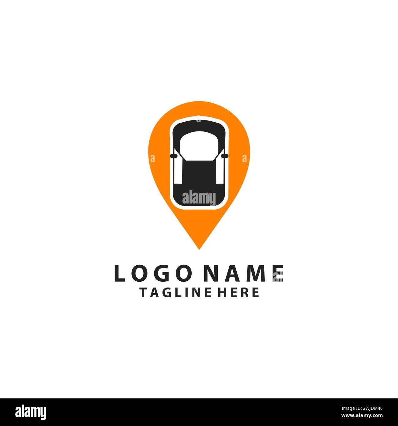 Orange car vector template Stock Vector Images - Alamy