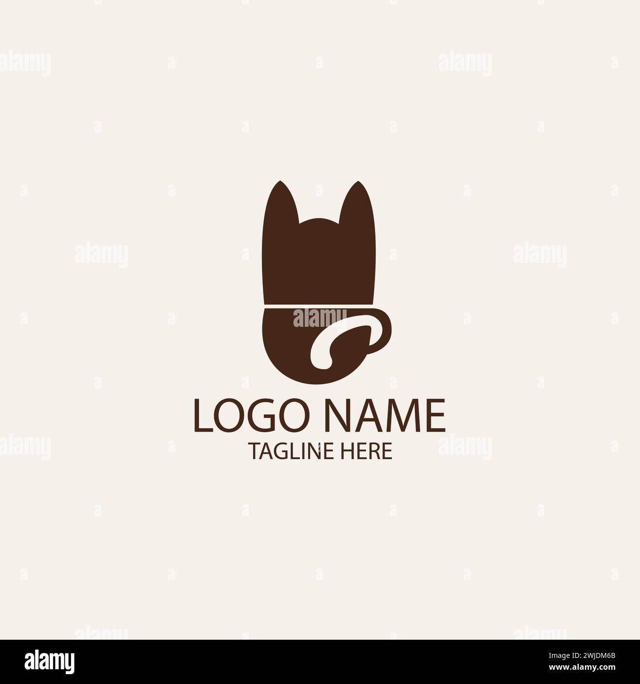 Cat coffee logo hi-res stock photography and images - Alamy