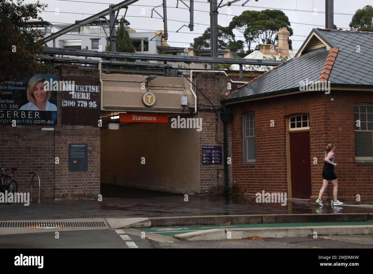 Stanmore Station entry on Douglas Street in Sydney's inner west Stock ...