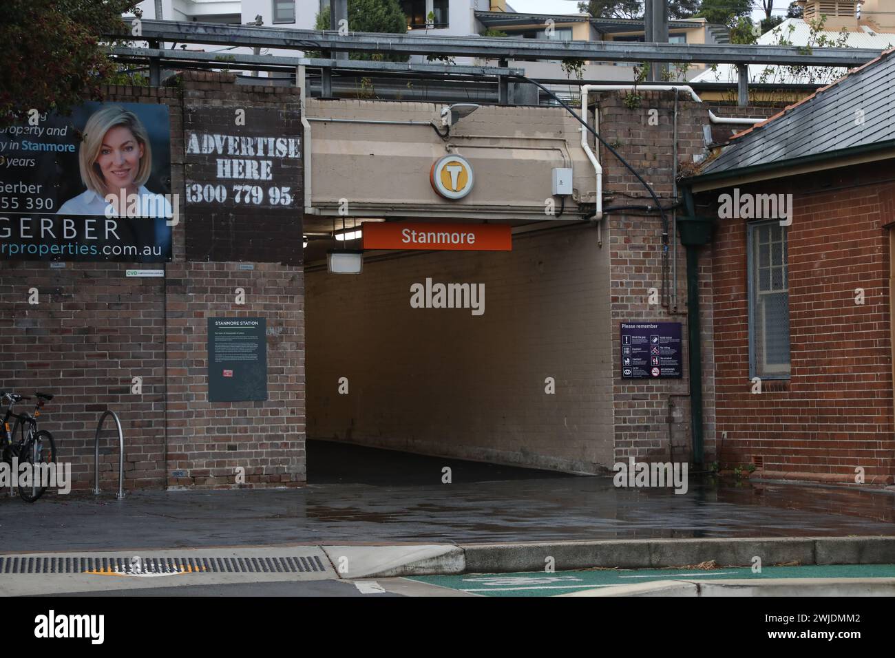 Stanmore Station entry on Douglas Street in Sydney's inner west Stock ...