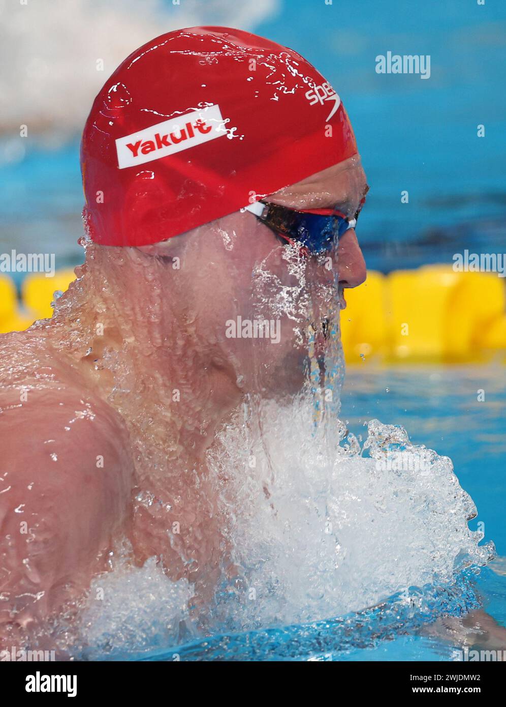 Doha, Qatar. 14th Feb, 2024. Duncan Scott of Britain competes during ...