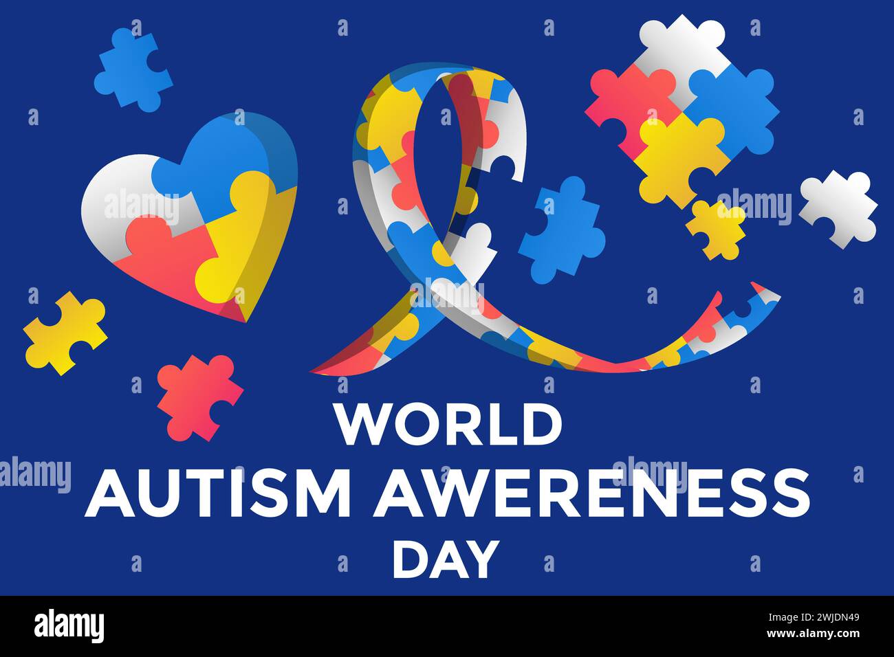 world autism awareness day background illustration vector design Stock ...