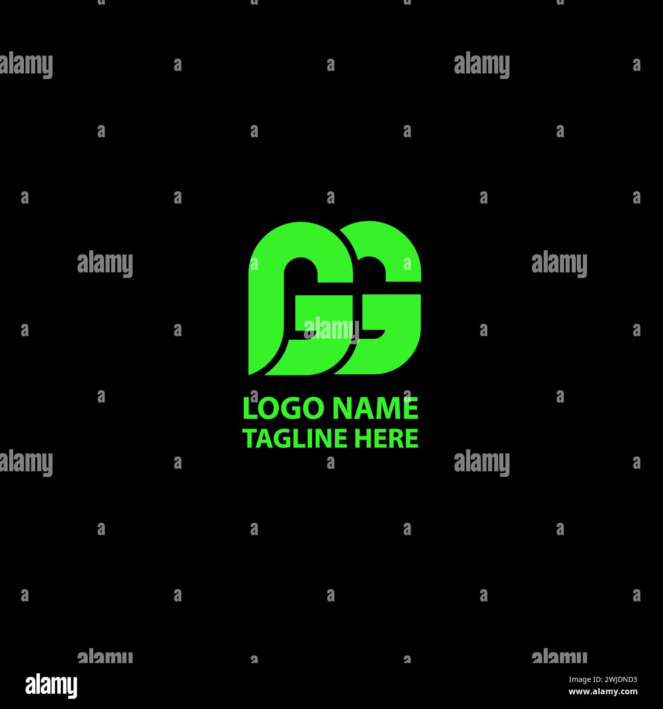 initial GG green logo design vector Stock Vector Image & Art - Alamy