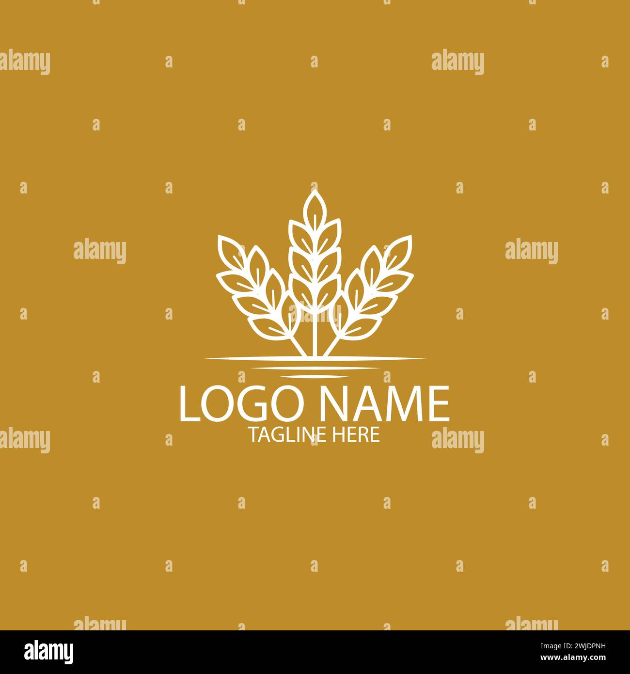 three stalks of wheat logo logo design vector Stock Vector Image & Art ...