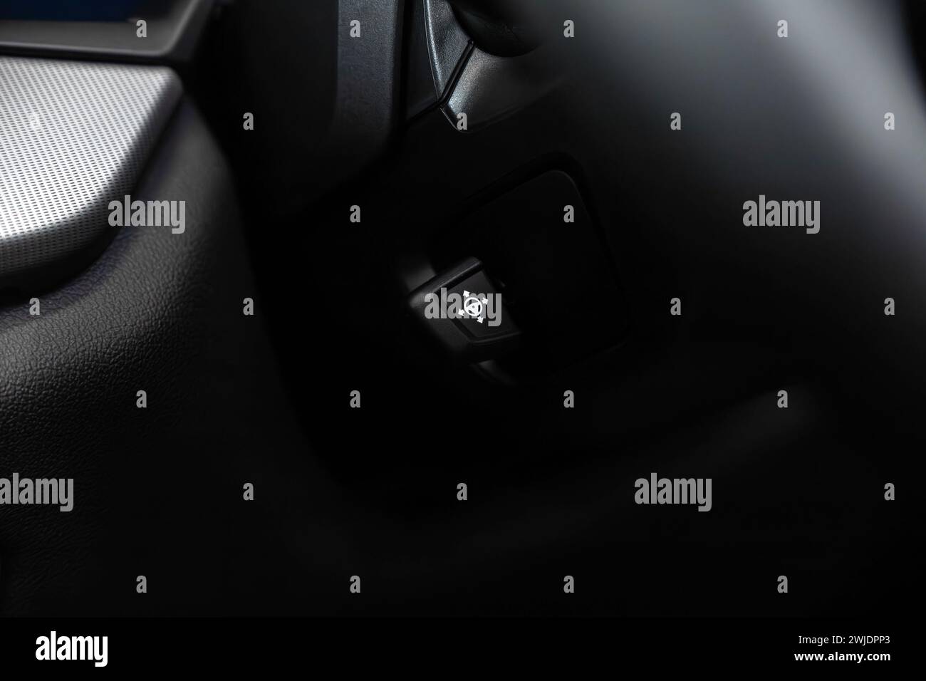 control panel with steering wheel adjustment buttons, close-up Stock ...