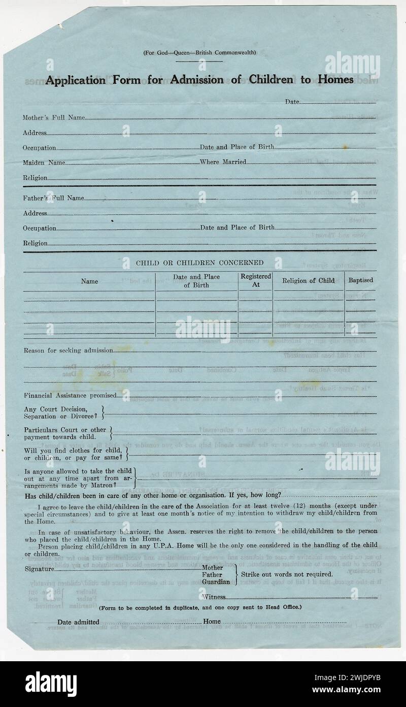 APPLICATION FORM TO BE COMPLETED BY PARENT/GUARDIAN WHEN REQUEST WAS ...