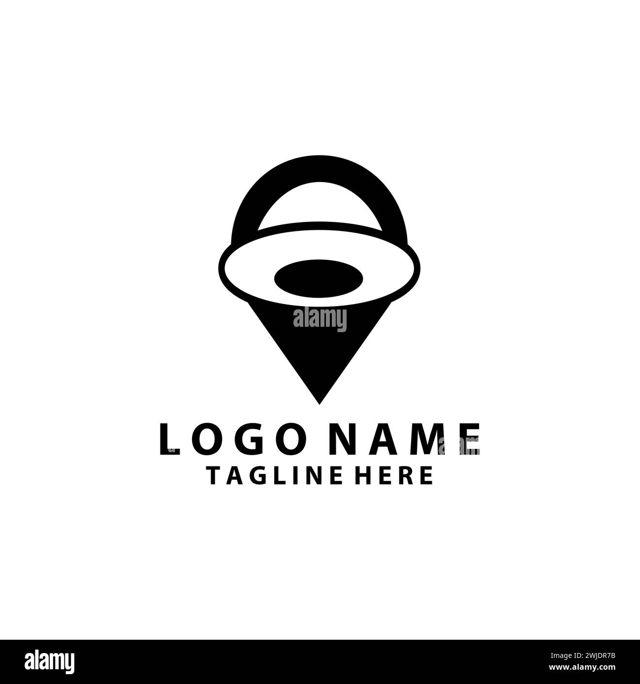 UFO plane location logo design vector Stock Vector Image & Art - Alamy
