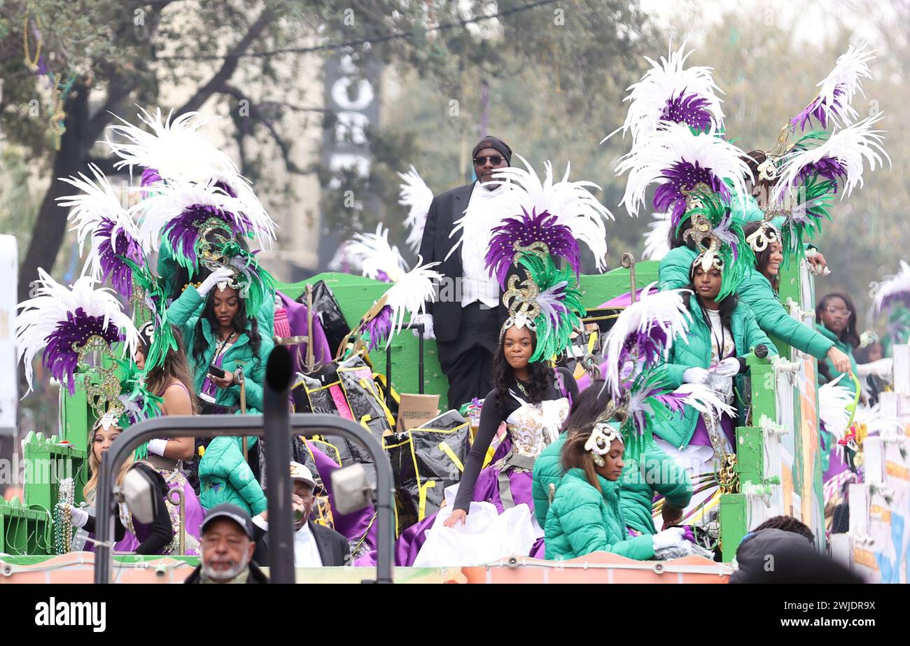 New Orleans, USA. 13th Feb, 2024. The 2024 Zulu Maids float ride ...