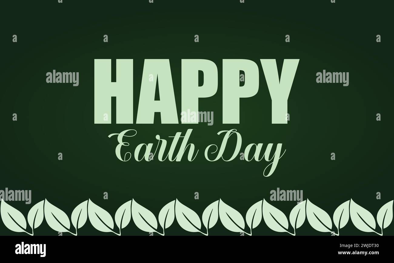 Happy Earth Day Stylish Text And Gradient background Stock Vector Image ...